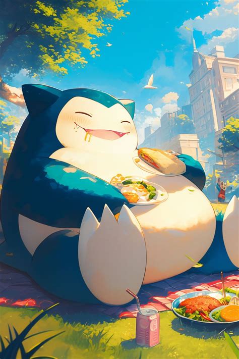 Snorlaxs Picnic Paradise Snorlax Art Pokemon Fan Art Pokemon Snorlax