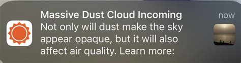 An Accuweather Notification Came Up And I Instantly Read It As