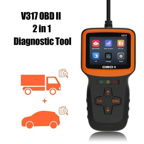 Obd 2 Real Time V317 Car Diagnostic Tool Oxygen Sensor Test Obd Ii Eobd Automobile Fault
