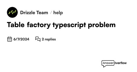 Table Factory Typescript Problem Drizzle Team