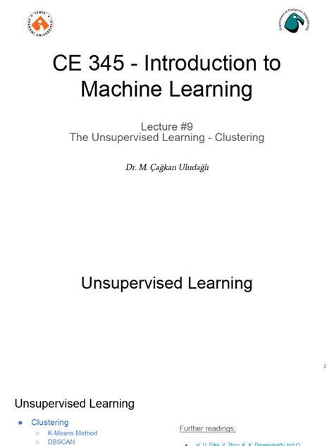 Ce345 Lecture 9 Clustering Pdf Cluster Analysis Data Analysis