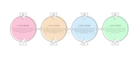 Infographics 4 Stages Of Development Marketing Workflow Or Plan Stock Vector Illustration