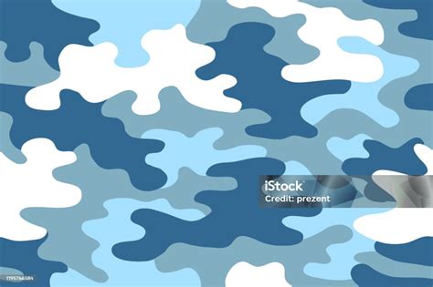 매끄러운 클래식 위장 패턴 카모 낚시 사냥 벡터 배경입니다 마스킹 화이트 그레이 블루 컬러 군사 질감 벽지 직물 종이 비닐 인쇄를 위한 육군 디자인 위장에 대한 스톡 벡터