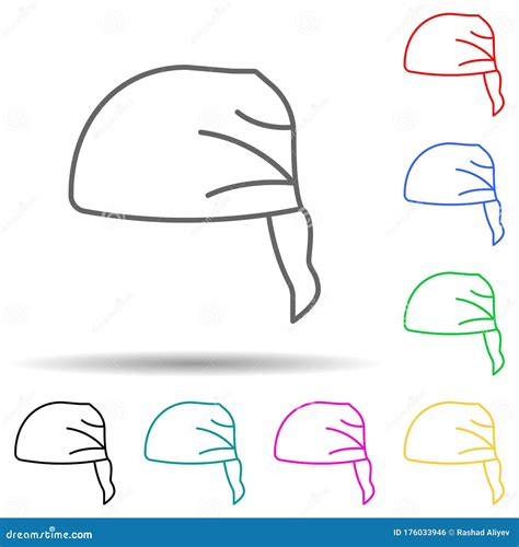 Bandana Multi Color Set Icon Simple Thin Line Outline Vector Of Hats Icons For Ui And Ux