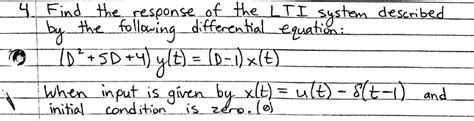 Solved Find The Response Of The LTI System Described By Chegg