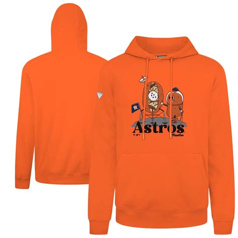 Mens Houston Astros Levelwear Orange Podium Ballpark Food Pullover Hoodie