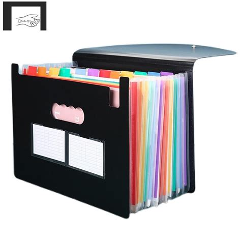 1 Piece 13 Pockets Expanding File Folder A4 Expandable File Organizer Standing Accordions Folder