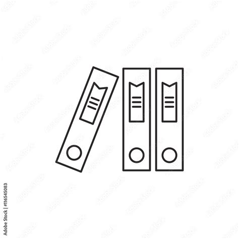 Outline Document Folder Icon Isolated On White Background Stock Vector Adobe Stock