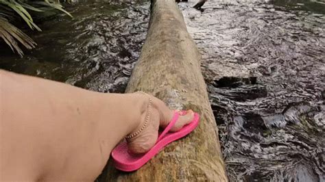 Milah Arches Posing Her Ipanema Flip Flops In The River Foot Fetish Paradise Clips4sale