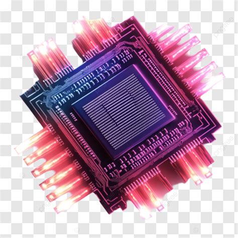 Radiating Circuits On A Glowing Microchip Circuits Microchip Radiating PNG Transparent Image