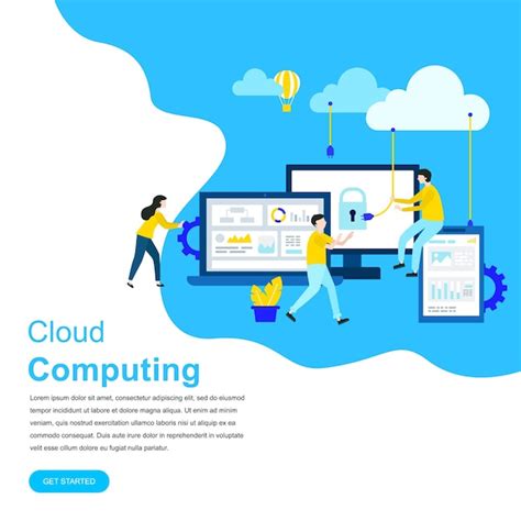 Premium Vector Cloud Computing Concept Illustration