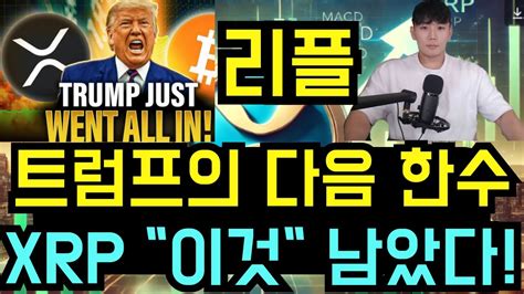 리플 코인 트럼프의 그 다음 신의 한수 Xrp 이것 남았다 갈링하우스 작심한 이유 Youtube