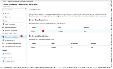 Intune Windows Device Enrollment Restrictions Cloud First