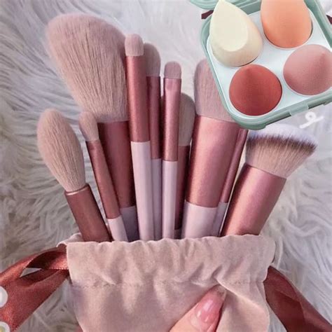 17pcs Makeup Brush And Makeup Sponge Kit 13pcs Premium Makeup Brush Set