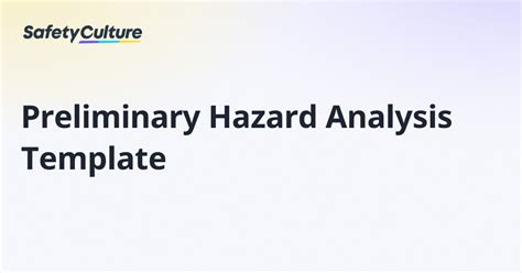 Preliminary Hazard Analysis Template Free Template