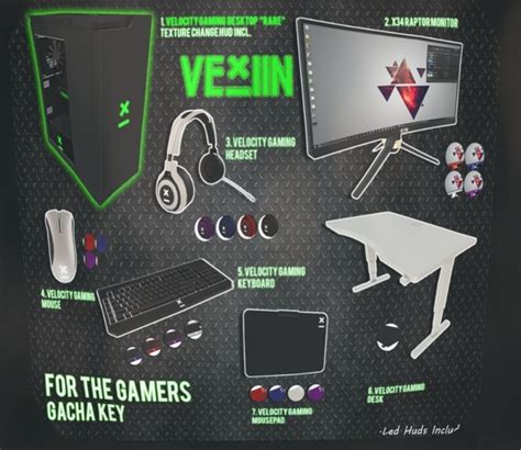 Second Life Marketplace Velocity Gaming Keyboard Purple