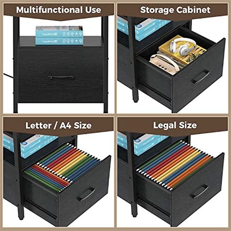 Rolanstar 68 L Shaped Computer Desk With Led And File Drawer