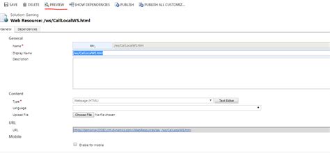 Dynamics CRM Dynamics CRM Access Local Web API