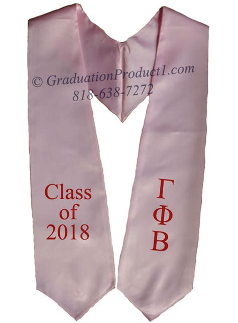 Gamma Phi Beta Pink Greek Graduation Stole And Sashes From