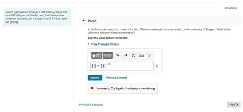 Solved Constants Visible Light Passes Through A Diffraction