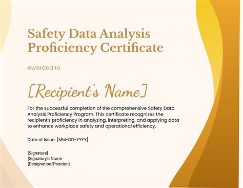 Free Safety Data Analysis Proficiency Certificate Template To Edit Online
