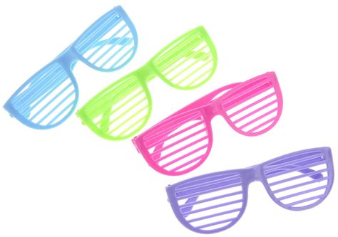 Keepin It Cool Plastic Shutter Shades Glasses 12pairspk Purpleblue