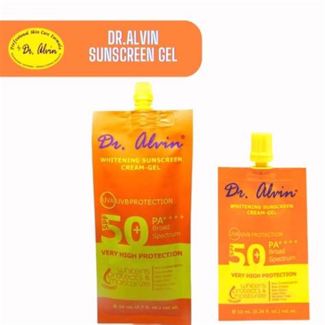 Dr Alvin Whitening Sunscreen Creamgel Spf 50 50g Or 10grams Sachet