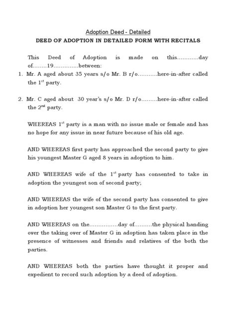 Adoption Deed 2 Detail Pdf Justice Crime And Violence
