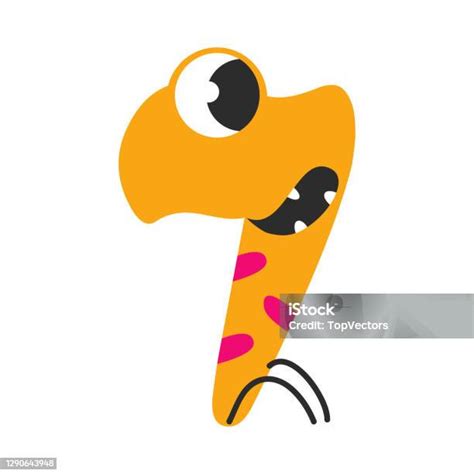 번호 일곱 귀여운 괴물 재미있는 판타지 생물 캐릭터 7 숫자 수학 어린이 만화 스타일 벡터 일러스트레이션을위한 학습 자료 0명에 대한 스톡 벡터 아트 및 기타 이미지