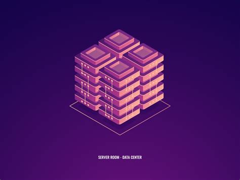 Free Vector Server Room Cloud Data Storage Digital Space Data Center And Big Data Processing