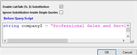 Help Online Tutorials Update Database Importing By Labtalk Substitution