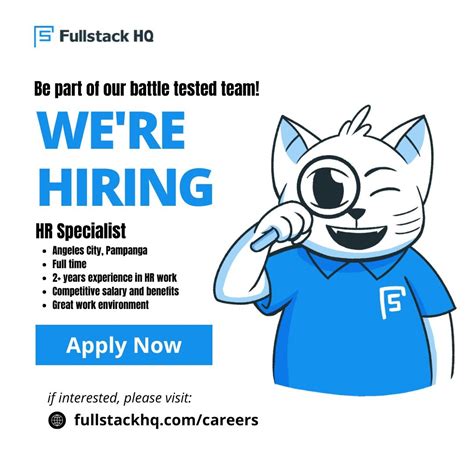 📣 We Are Hiring Fullstack Hq Is Looking For An Hr Specialist The Hr Fullstack Hq