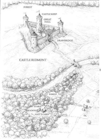 Rangers Apprentice Map Of Castle Redmont And Surrounding Village