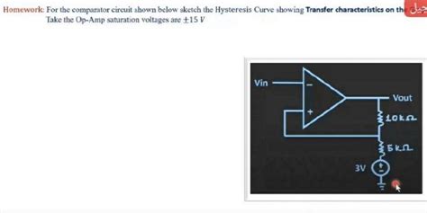 Solved Homework For The Comparator Circuit Shown Below