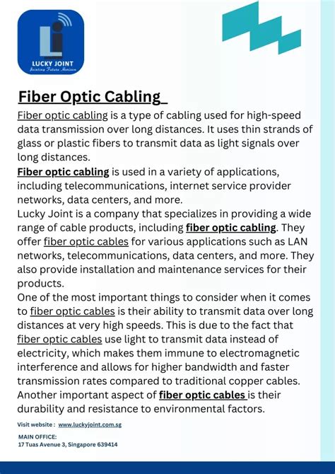 PPT Fiber Optic Cabling PowerPoint Presentation Free Download ID 12129971