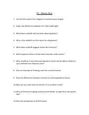 P1 Waves Quiz Questions Pdf P1 Waves Quiz 1 List The EM Waves From Longest To Shortest Wave