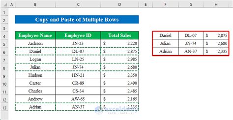 How To Copy And Paste Multiple Cells In Excel 9 Quick Methods