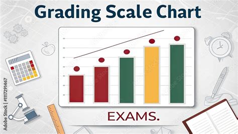 Grading Scale Chart For Exams Grading Scale Chart With Bar Graph And Educational Icons