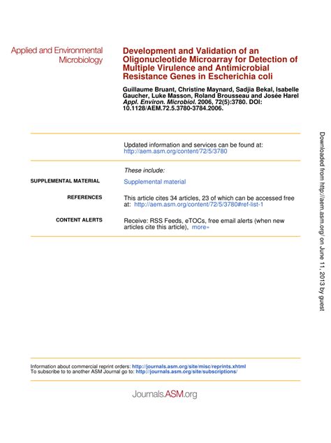Pdf Development And Validation Of An Oligonucleotide Microarray For