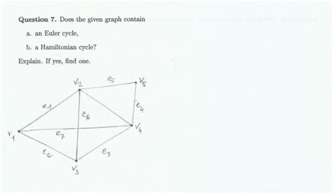 Solved Question 7 Does The Given Graph Contain A An Euler
