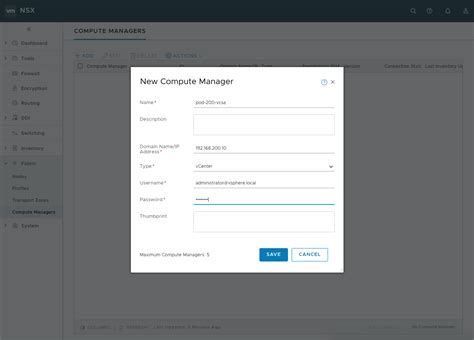 Nsx T 20 Lab Build Adding A Vcenter Compute Manager And Preparing