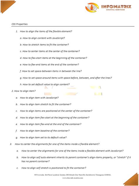 Css Properties Practice Programs Questions Pdf Html Element