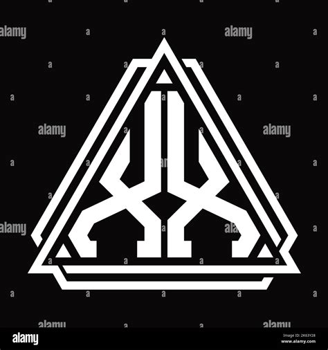 XX Logo Letter Monogram With Triangle Shape Design Template Isolated On Black Background Stock