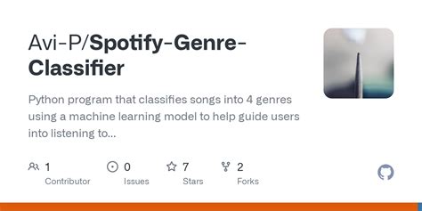 Github Avi Pspotify Genre Classifier Python Program That Classifies Songs Into 4 Genres