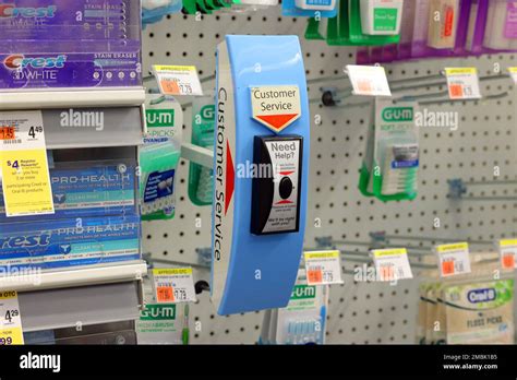 A Wireless Customer Service Call Button At A Duane Reade Drugstore The