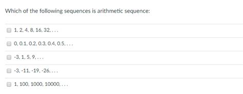 Solved Which Of The Following Sequences Is Arithmetic