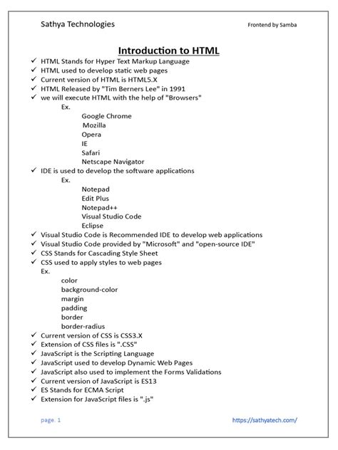 Html Css Js Notes Pdf Html Element Html5 Html Css Js Notes Pdf Html Element Html5