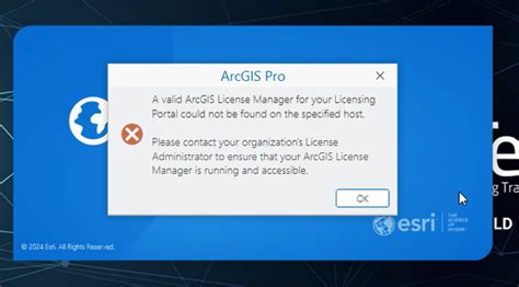 A Valid Arcgis License Manager For Your Licensing Portal Could Not Be Found On The Specifi