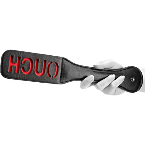 Ouch Black And White Bonded Leather Paddle Ouch Black