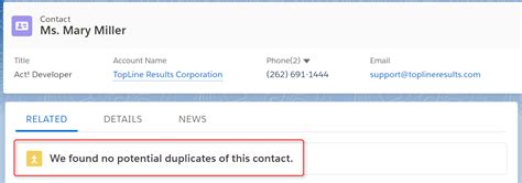 Duplicate Management In Salesforce Lightning TopLine Results Corporation